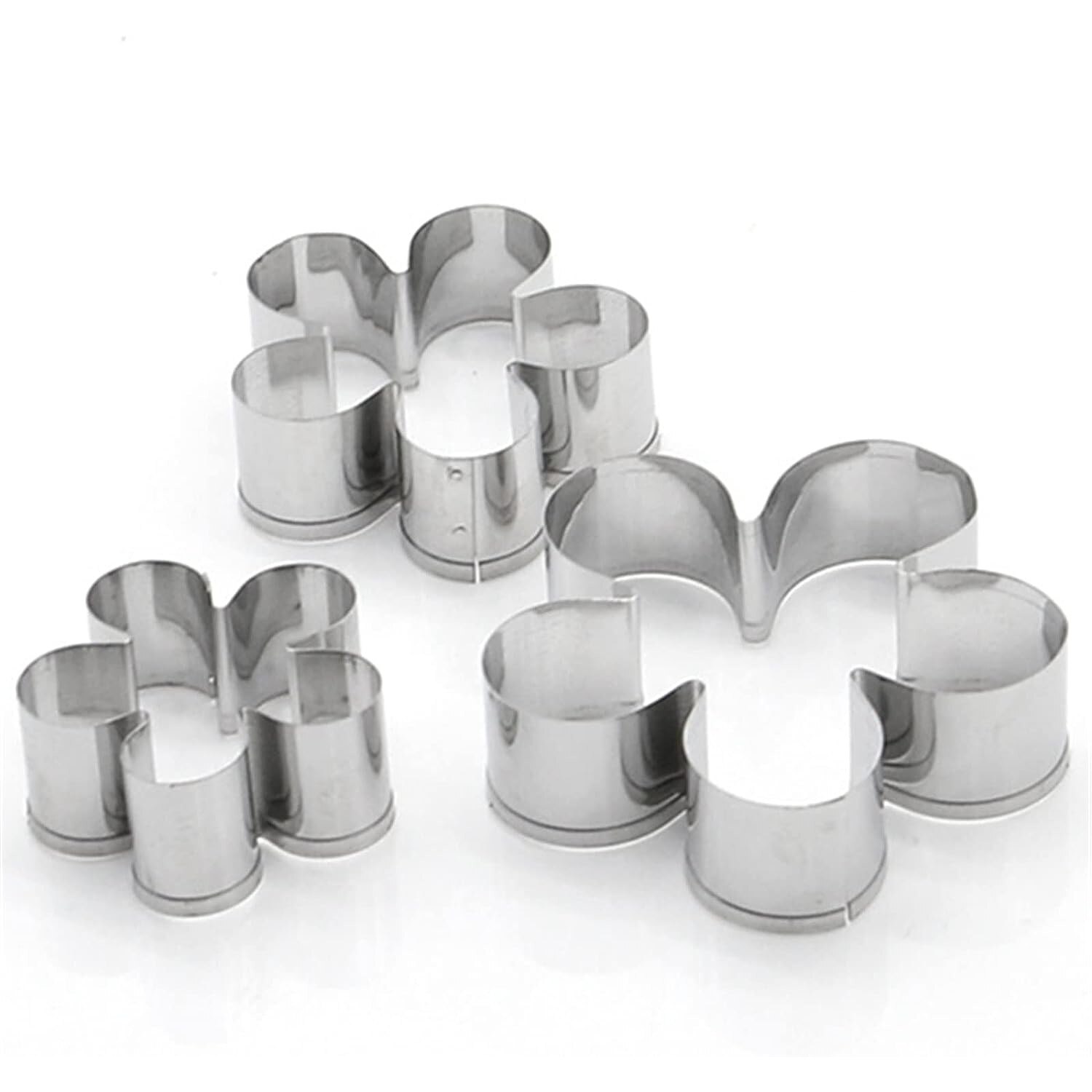 Set 3 forme de prajituri, Sunmostar, Model flori, Inox - eMAG.ro