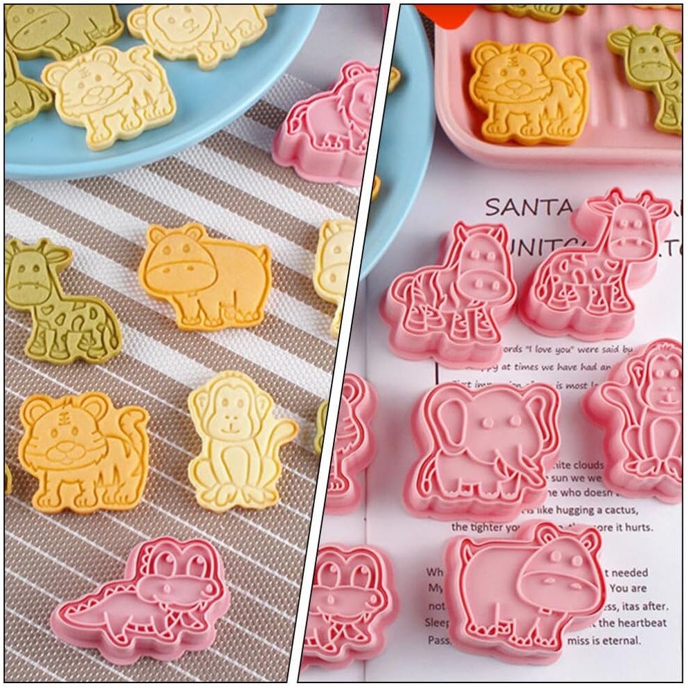 Set 8 forme de prajituri, Sunmostar, Model animale, Plastic - eMAG.ro