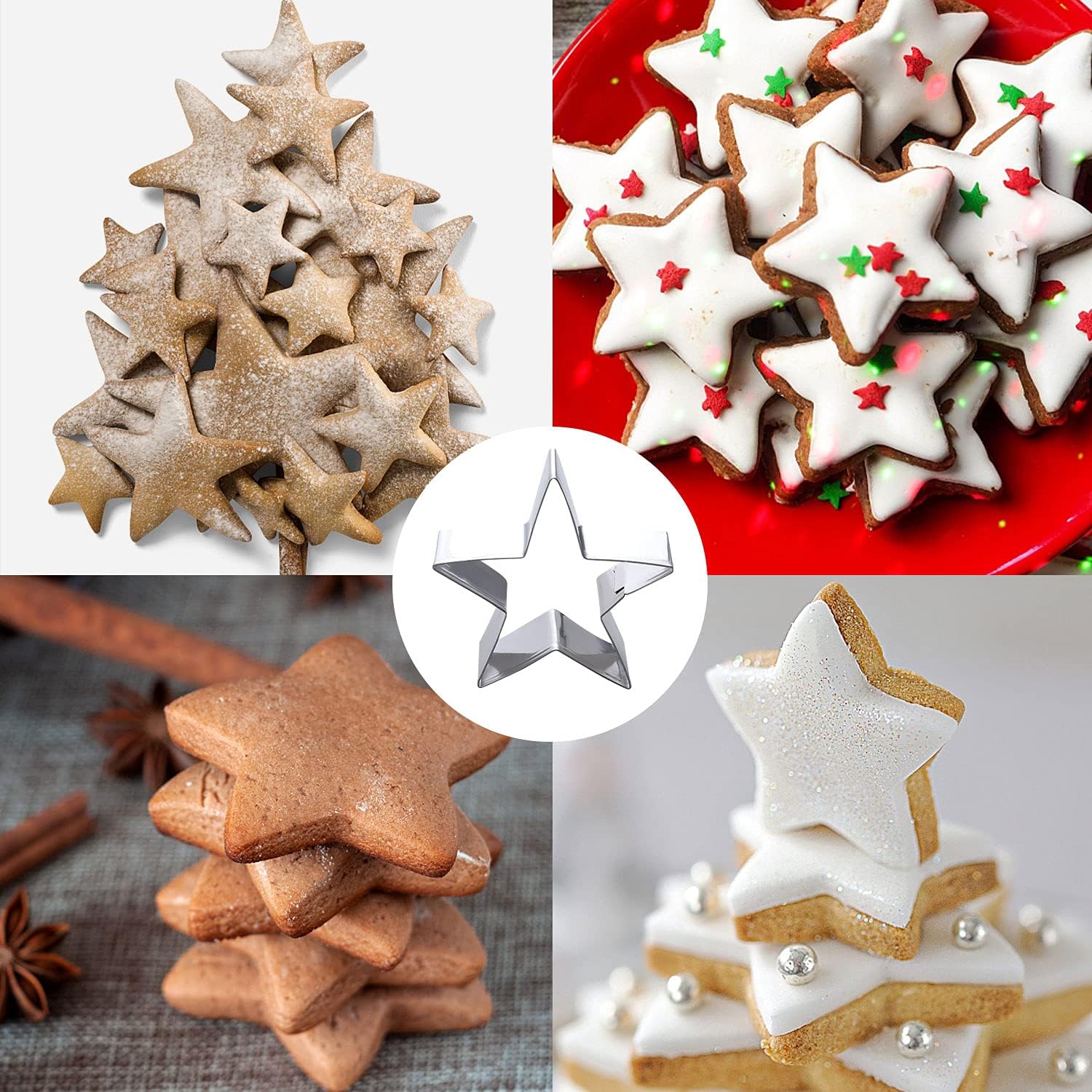 Set 5 forme de prajituri, Sunmostar, Model stea, Inox - eMAG.ro