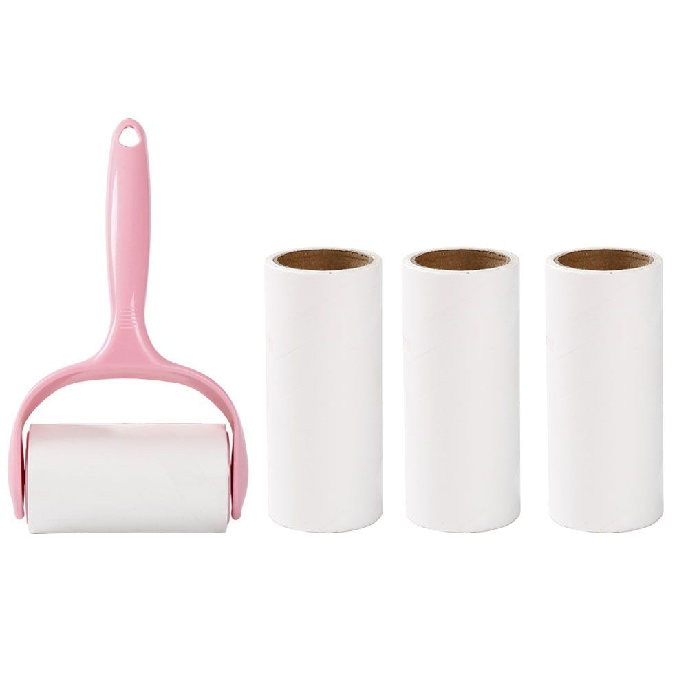 Set rola scame, Maner ergonomic, 4 piese, 50 foi, Roz - eMAG.ro