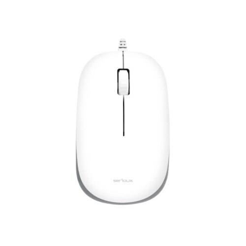 Mouse Serioux cu fir SRX9800WHT, USB, 1000 dpi, ambidextru, alb-gri ...