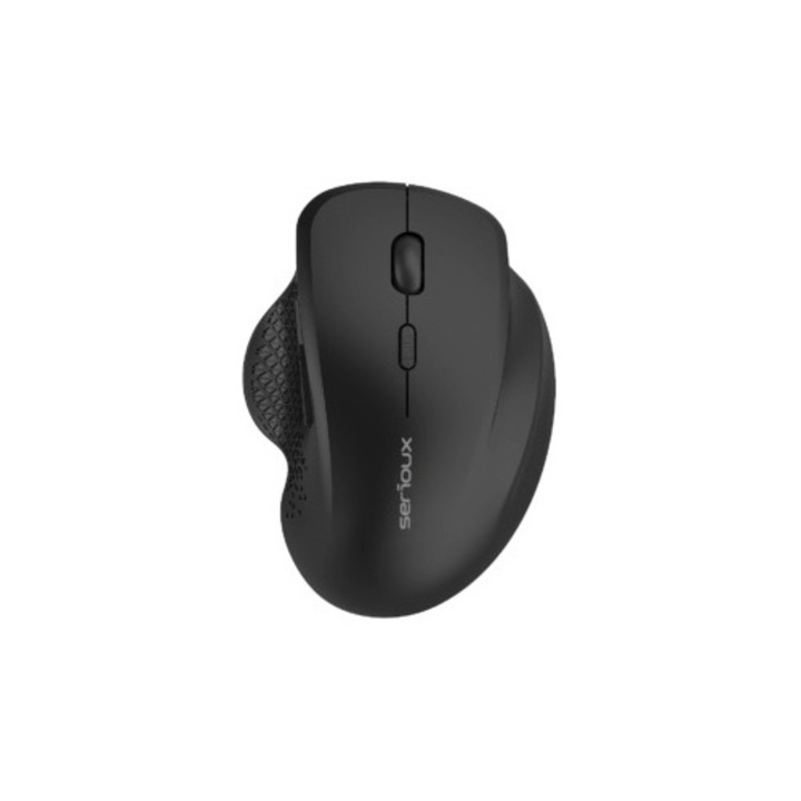 Mouse Serioux Glide 515, 1600 dpi, click silentios, ergonomic, negru ...