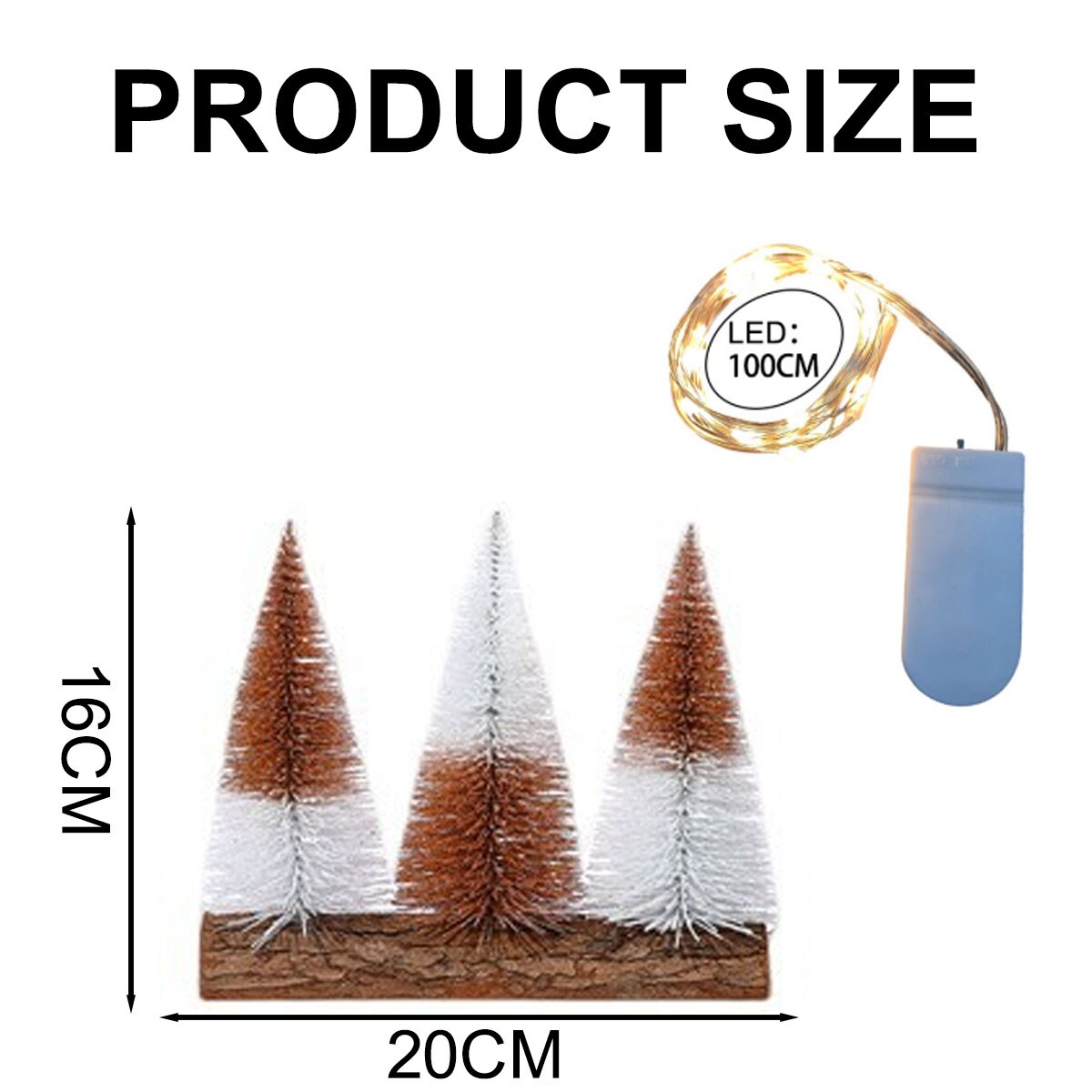 Set braduti decorativi cu instalatie, Mmgoqqt, Lemn, 16 x 20 cm, Alb ...