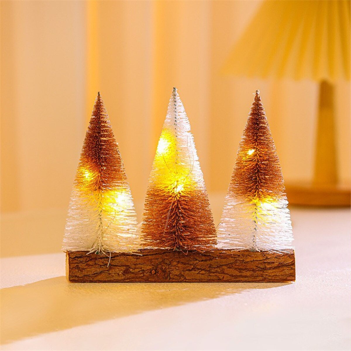 Set braduti decorativi cu instalatie, Mmgoqqt, Lemn, 16 x 20 cm, Alb ...