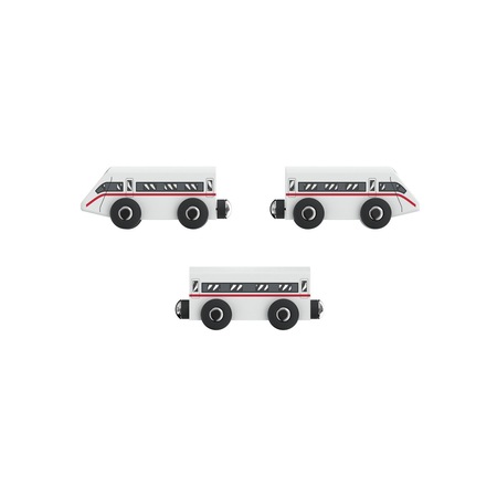 Trenulet PLAYTIVE German Express Train din Lemn Real, Descopera Magia ...