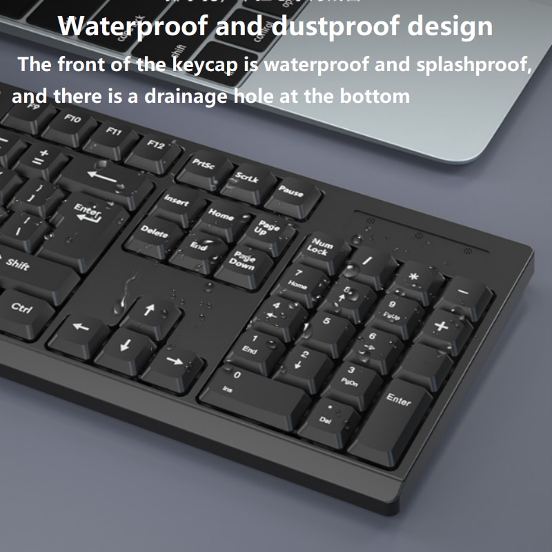 Set tastatura si mouse fara fir, Mokeum, Impermeabil, Negru - eMAG.ro