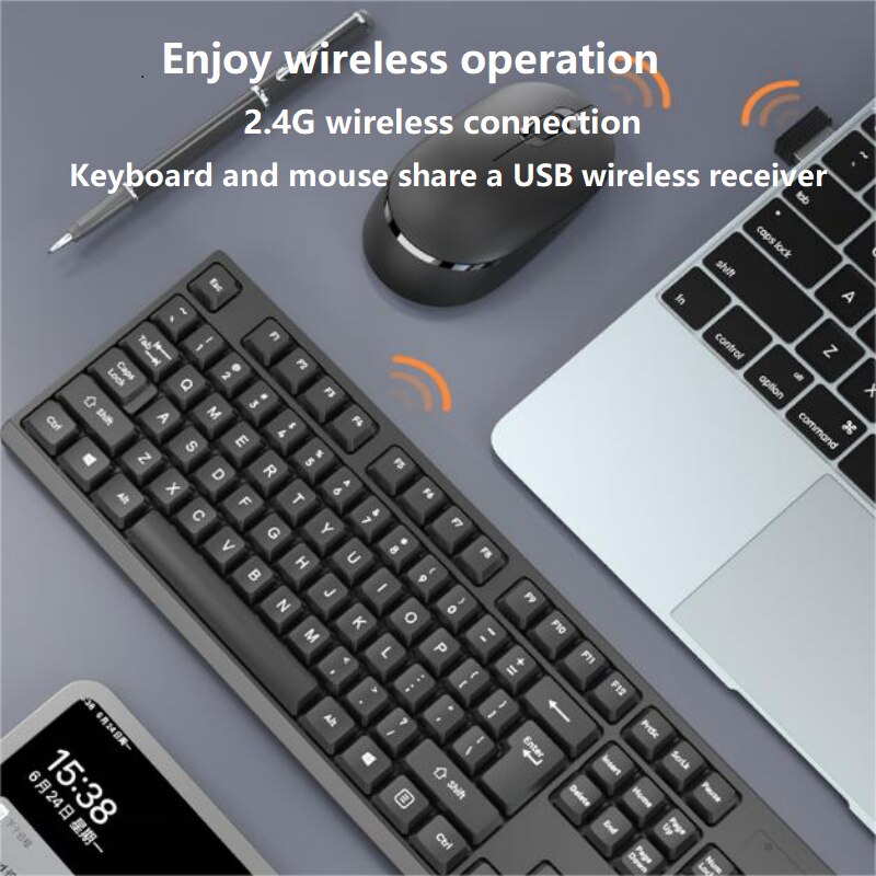Set tastatura si mouse fara fir, Mokeum, Impermeabil, Negru - eMAG.ro