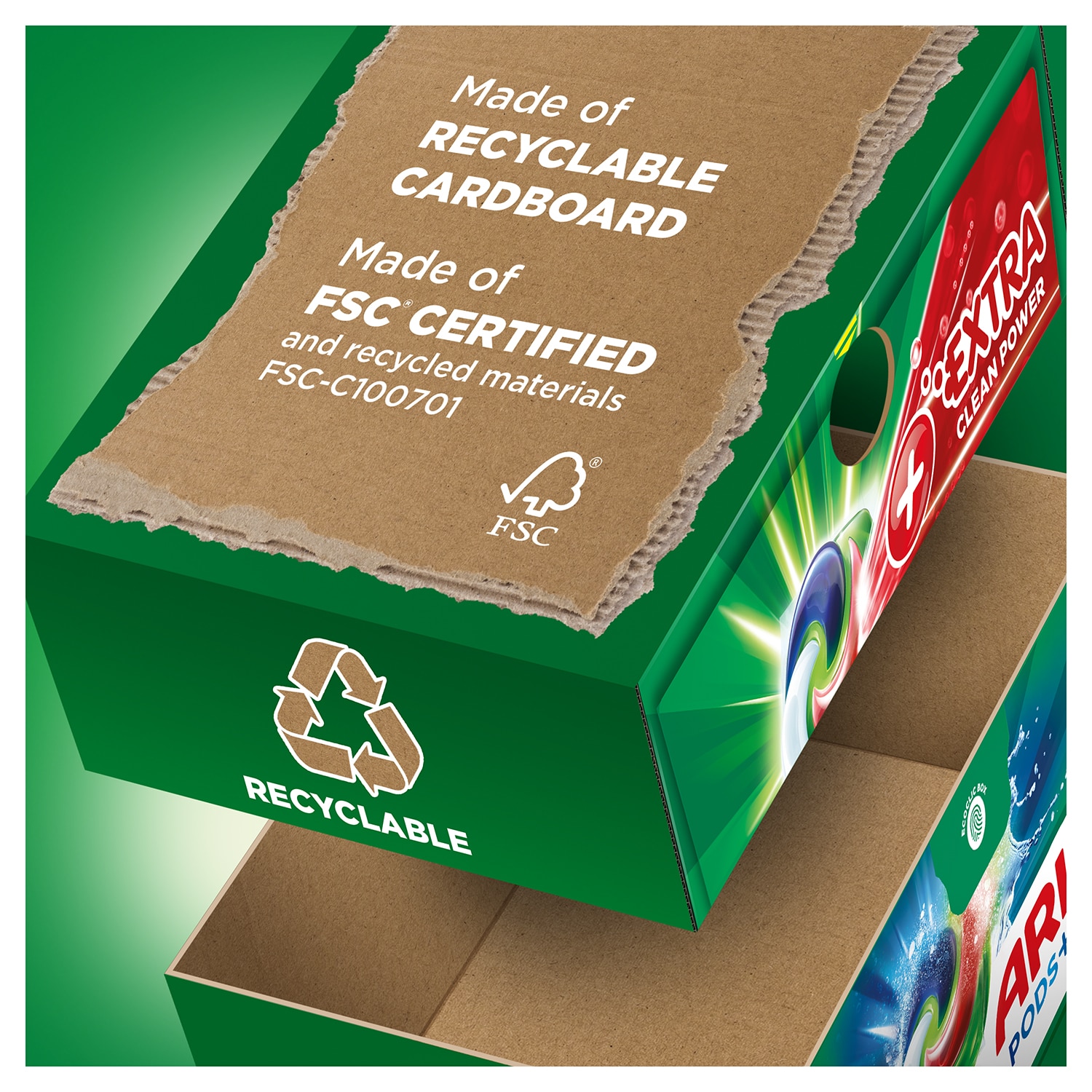 Капсули за пране Ariel PODS+ Extra Clean Power, 4x30 броя, 120 пранета ...