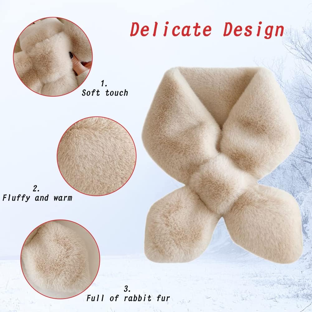 Fular esarfa, Sunmostar, Blana artificiala, Alb - eMAG.ro