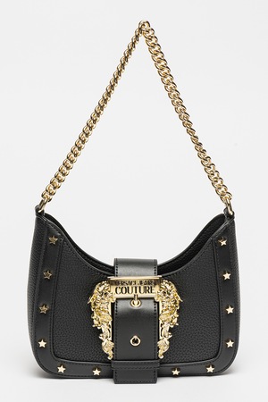 Versace Jeans Couture, Geanta din piele ecologica cu bareta de umar si ...