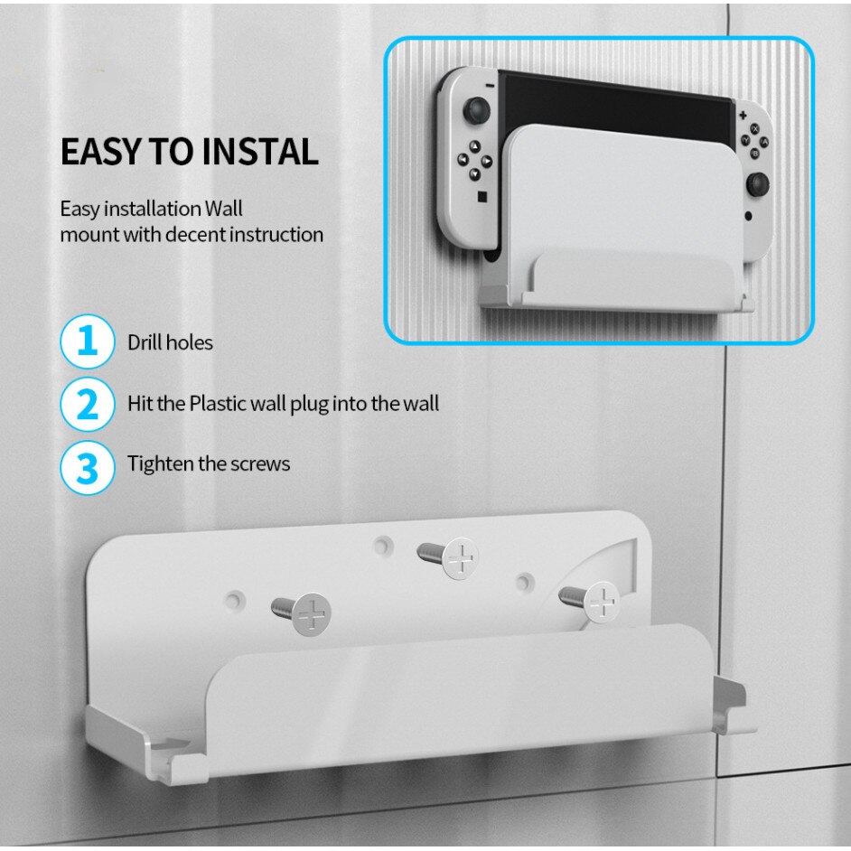 Suport de montare pe perete pentru Nintendo Switch, Metal, Negru - eMAG.ro