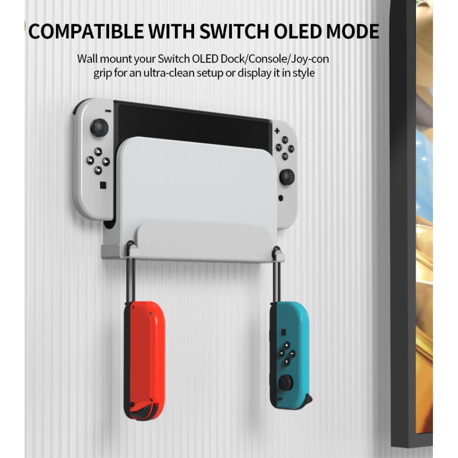 Suport de montare pe perete pentru Nintendo Switch, Metal, Negru - eMAG.ro