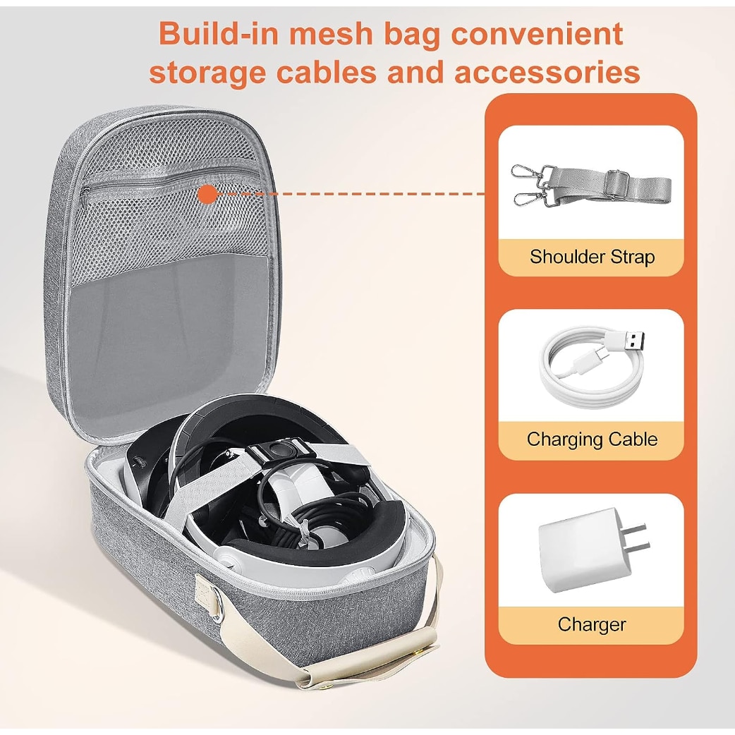 Geanta de depozitare pentru casti de jocuri VR, EVA, Gri - eMAG.ro