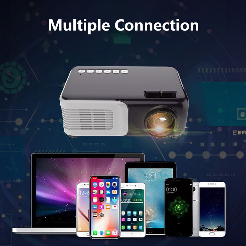 Mini proiector cu WiFi, Jeswo, 1080P, HDMI, AV, USB, portabil ...