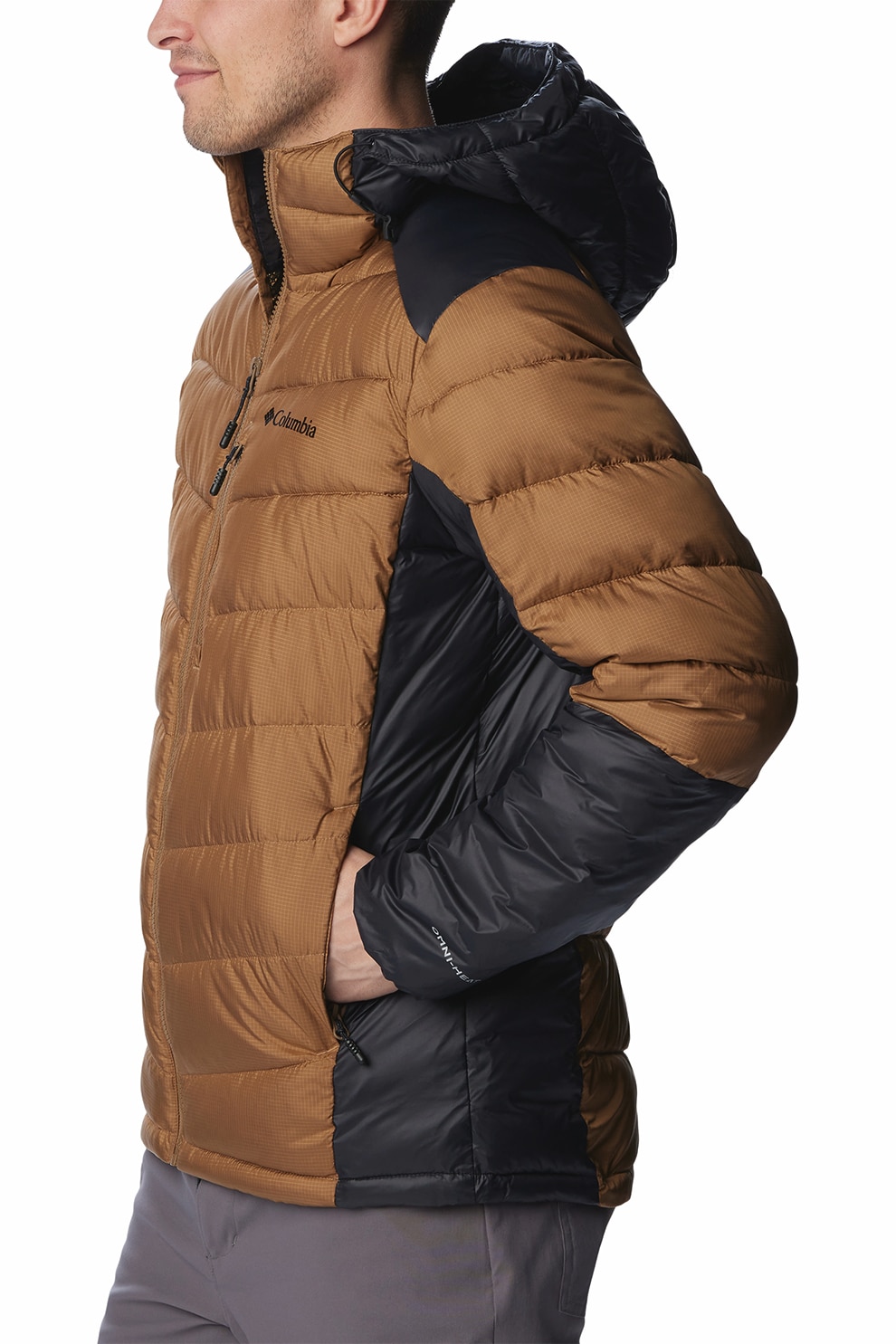 Columbia, Geaca cu gluga Labyrinth Loop, Negru, Caramel, L - eMAG.ro