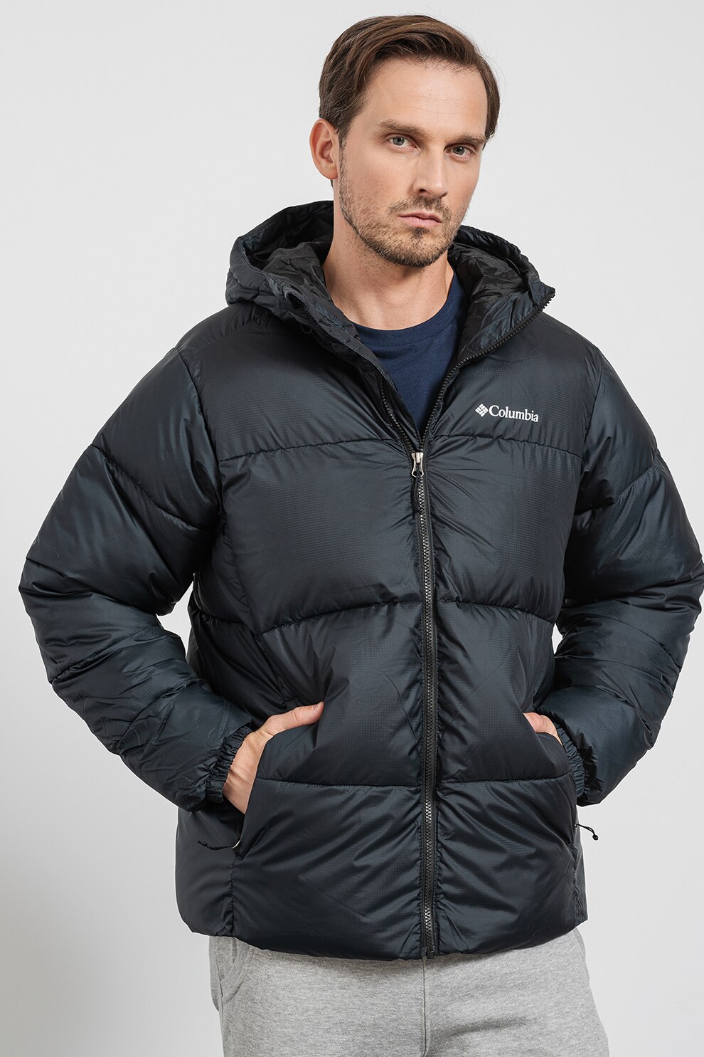 Columbia, Geaca bufanta si matlasata cu gluga Puffect™, Negru, L - eMAG.ro