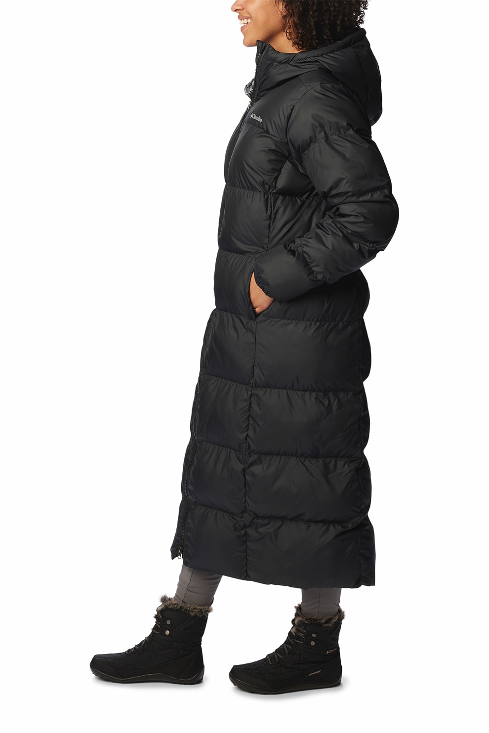 Columbia, Geaca lunga rezistenta la apa cu vatelina Puffect™, Negru, S ...