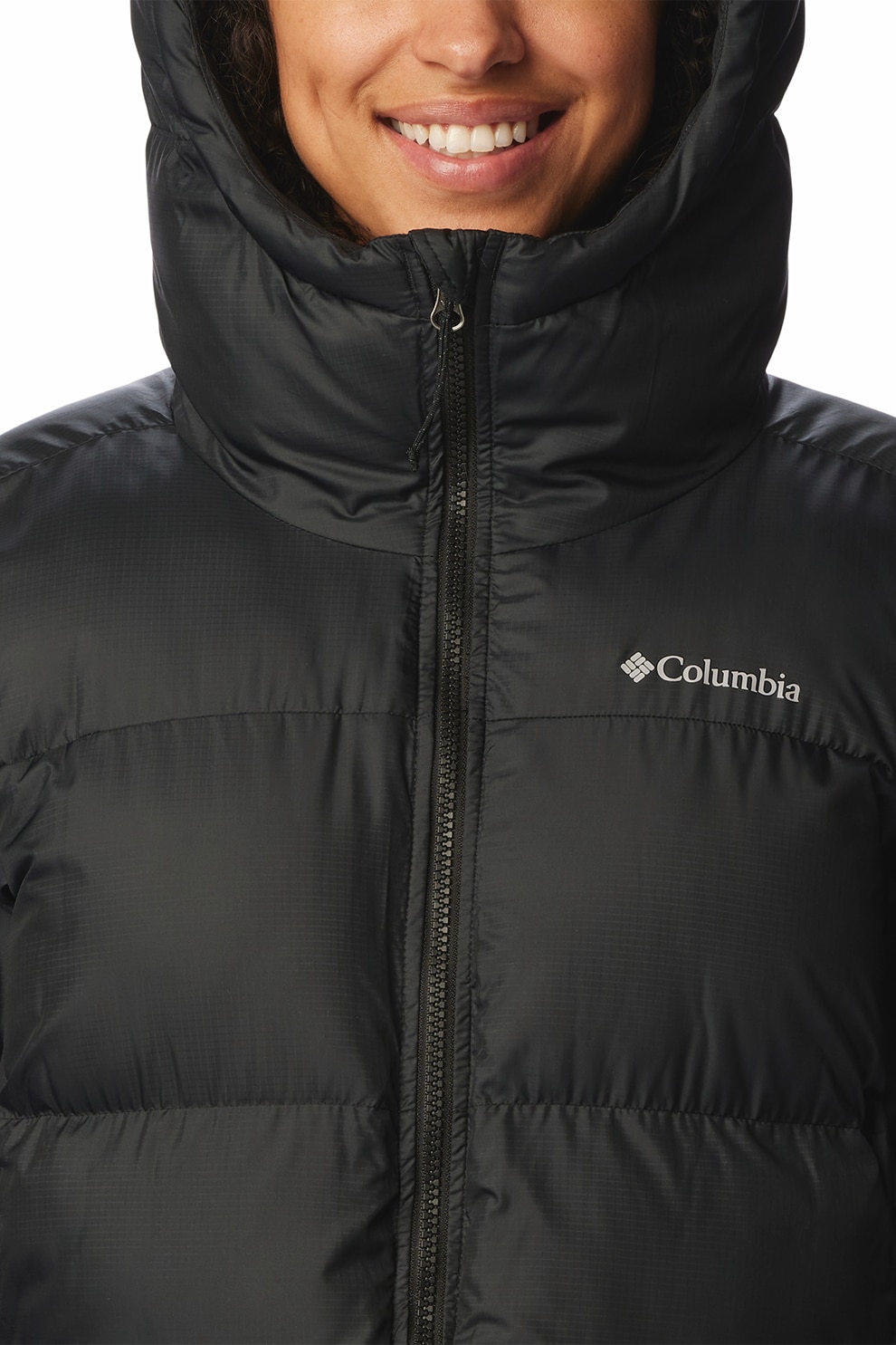 Columbia, Geaca lunga rezistenta la apa cu vatelina Puffect™, Negru, S ...