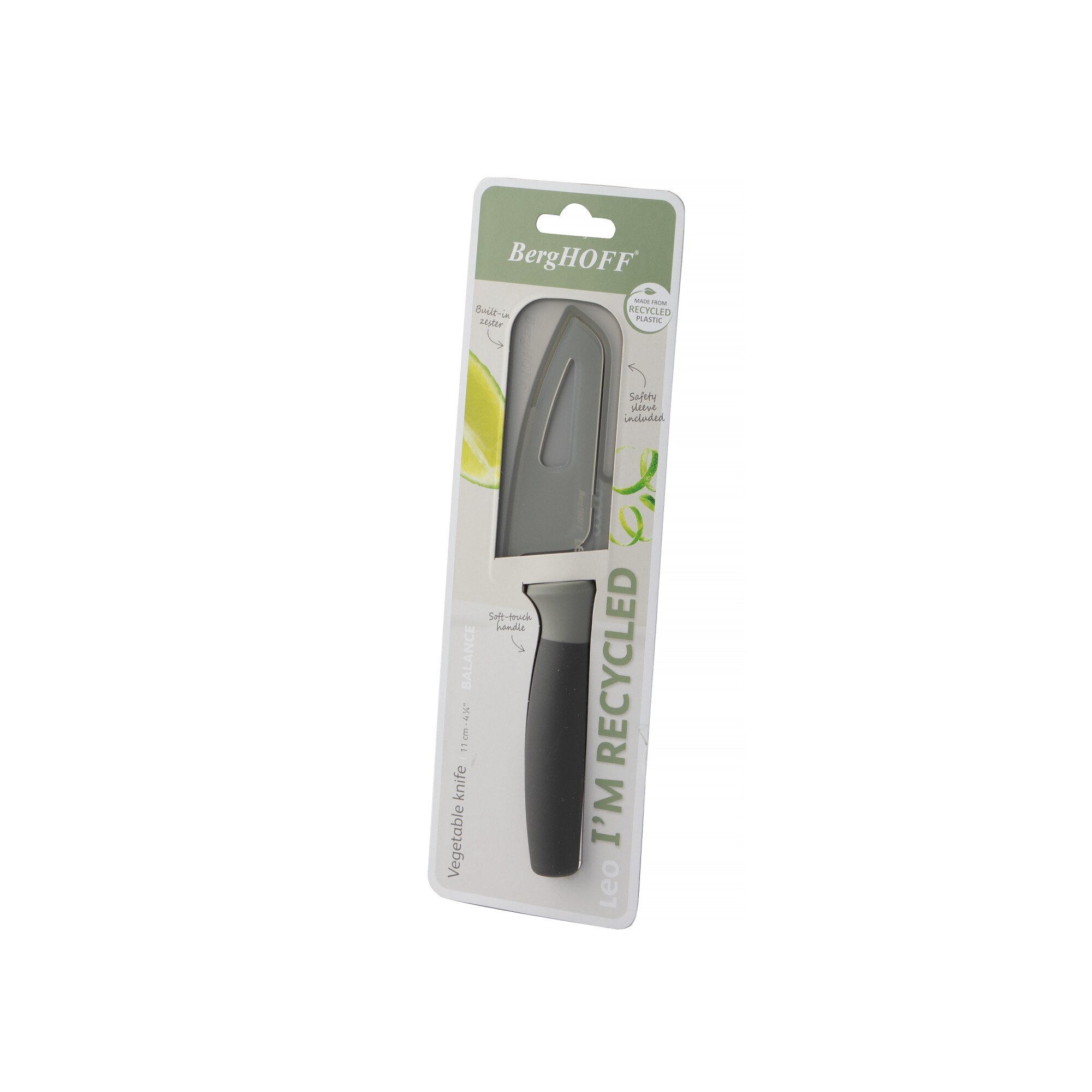 Cutit pentru legume BergHOFF Balance, 11cm, cu razuitor, Otel, Gri ...