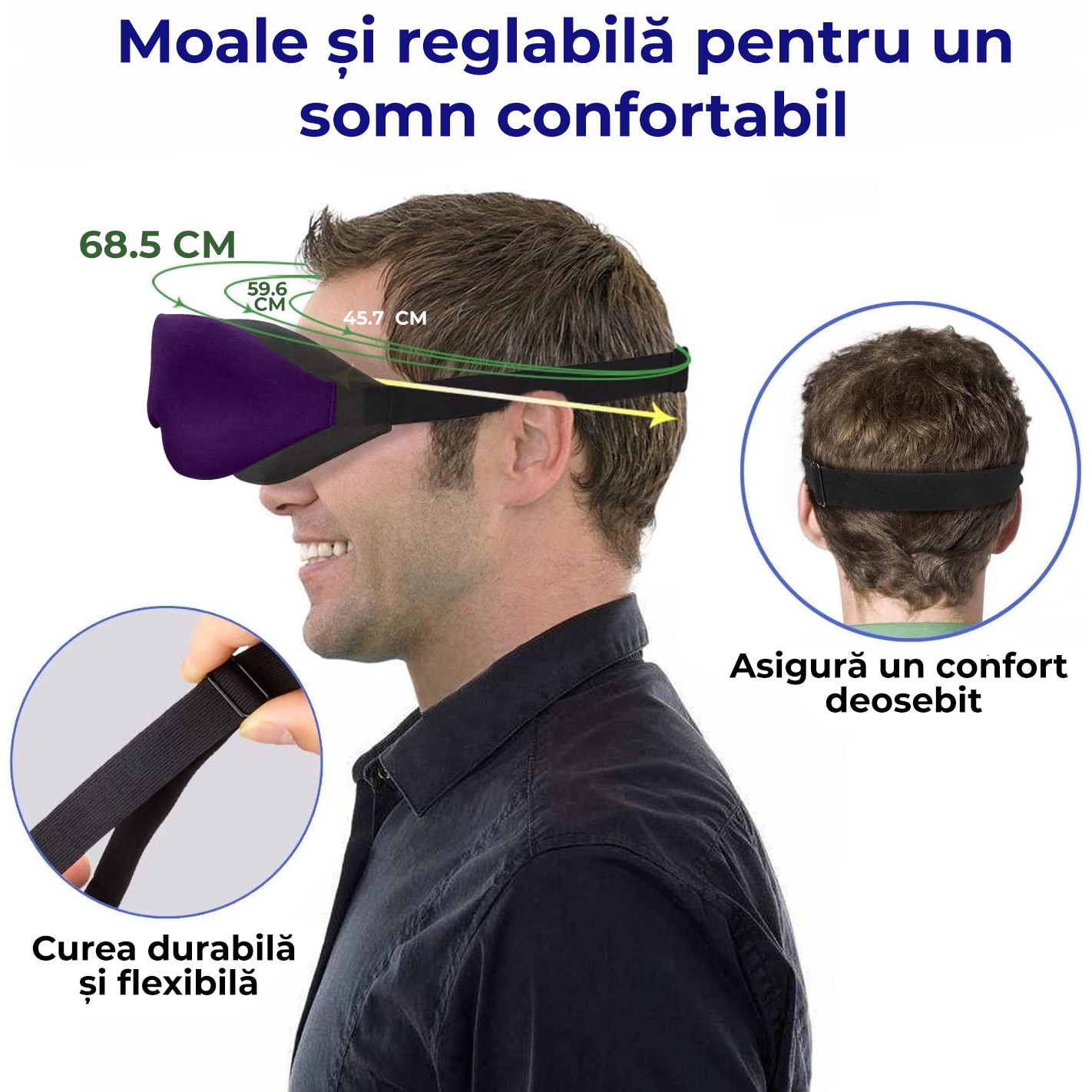 Masca pentru somn, decupata 3D pentu imbunatatirea odihnei, cu ...