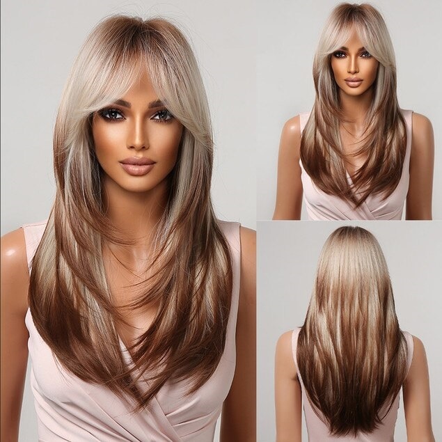 Peruca lunga Ombre MARO, Animis Beauty ®, fibra sintetica cu aspect ...