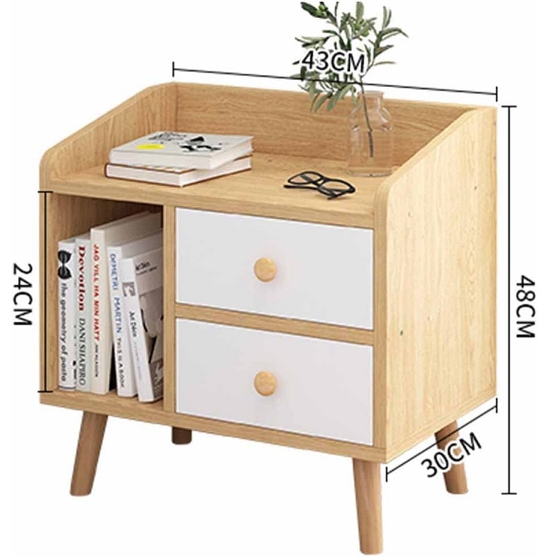 Noptiera dormitor, 2 sertare, 48 x 43 x 30 cm, Teox® - eMAG.ro