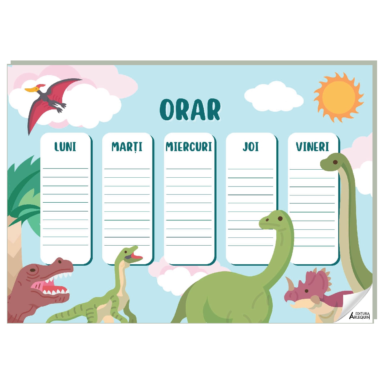 Orar scolar Jungle carton dublu cretat mat 350gr/mp - eMAG.ro