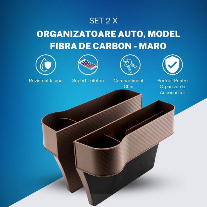 Set 2 Organizatoare Auto Universale pentru Sofer si Pasager, Suport ...