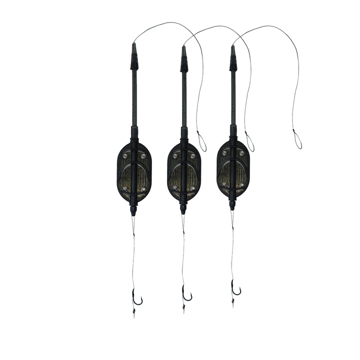 Set 3 monturi method feeder, cu tija, long cast 40g - eMAG.ro