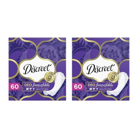 Pachet 2 x Absorbante zilnice Discreet Deo Irresistible, 60 buc - eMAG.ro