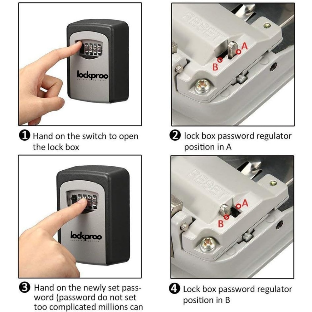 Seif pentru chei, Metal, Gri, 120 x 90 x 40 mm - eMAG.ro