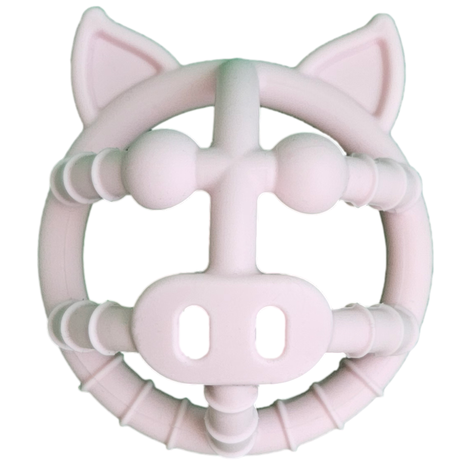 Jucarie Dentitie din Silicon BabySnugg, Porcusor Roz - eMAG.ro