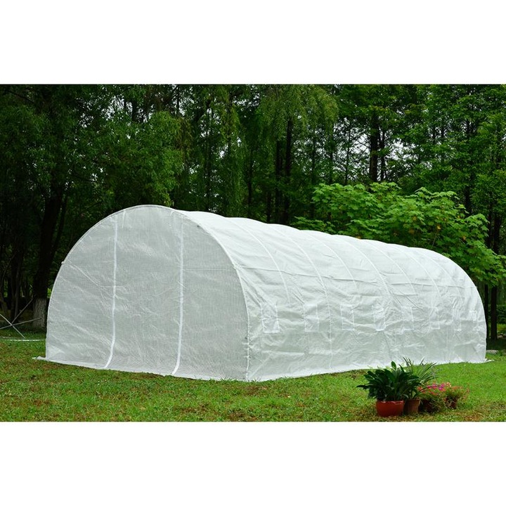 Sera polietilena FAG, 8x3x2m, folie 140g/mp, fereastra aerisire cu ...