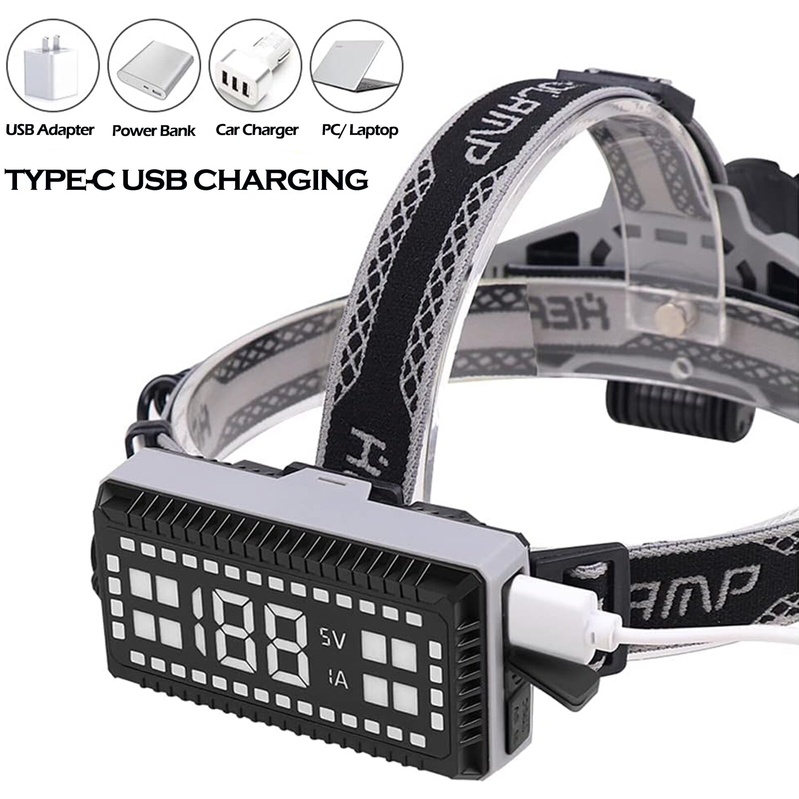 Lanterna frontala de cap LED XHP70, NUODWELL, 1500 lumeni, Cu 2 baterii ...