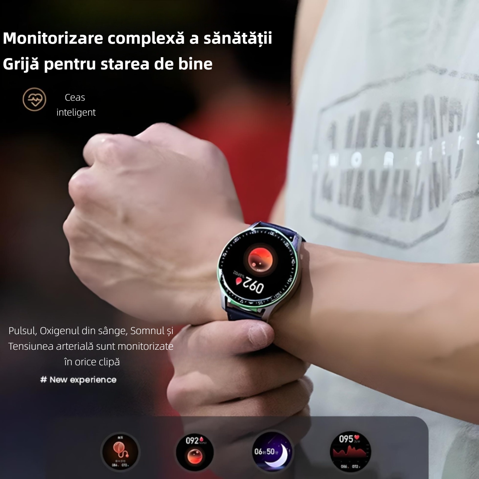 Ceas Smartwatch cu Casti Stereo Wireless incorporate 2 in 1, TWS, Bluetooth, Portabilitate si ...