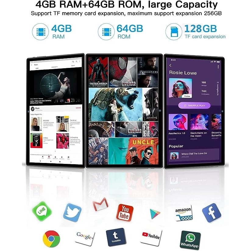 Tableta tactila de 10 inch, Android 11, Google GMS pentru tablete, 4GB ...