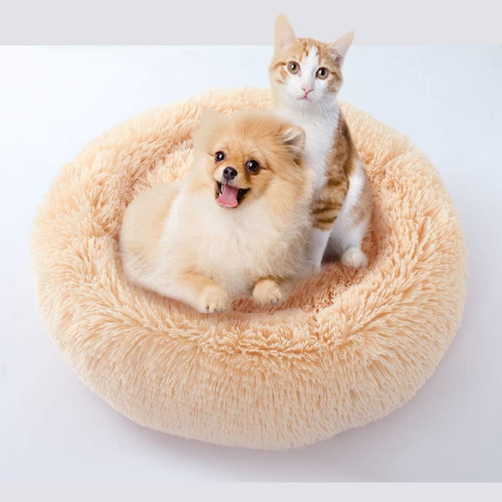 Pat pentru caini si pisici, SOOYE®, Rotund Plush confortabil Culcus ...