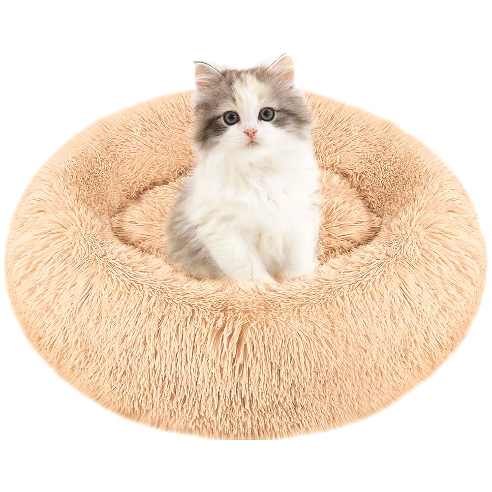 Pat pentru caini si pisici, SOOYE®, Rotund Plush confortabil Culcus ...