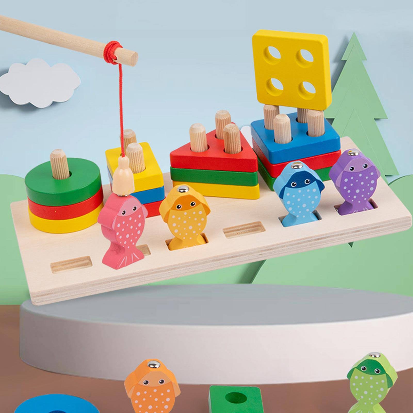 Joc educativ Montessori 2 in 1, Sortator cu 4 forme geometrice ...