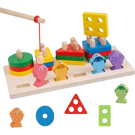 Joc educativ Montessori 2 in 1, Sortator cu 4 forme geometrice ...