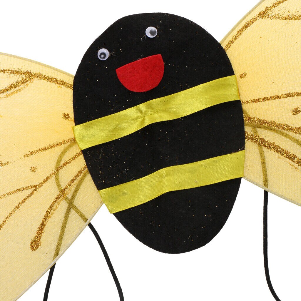 Set Costum pentru Fetite Albinuta, 4 Piese, Fustita, Coronita, Bagheta ...