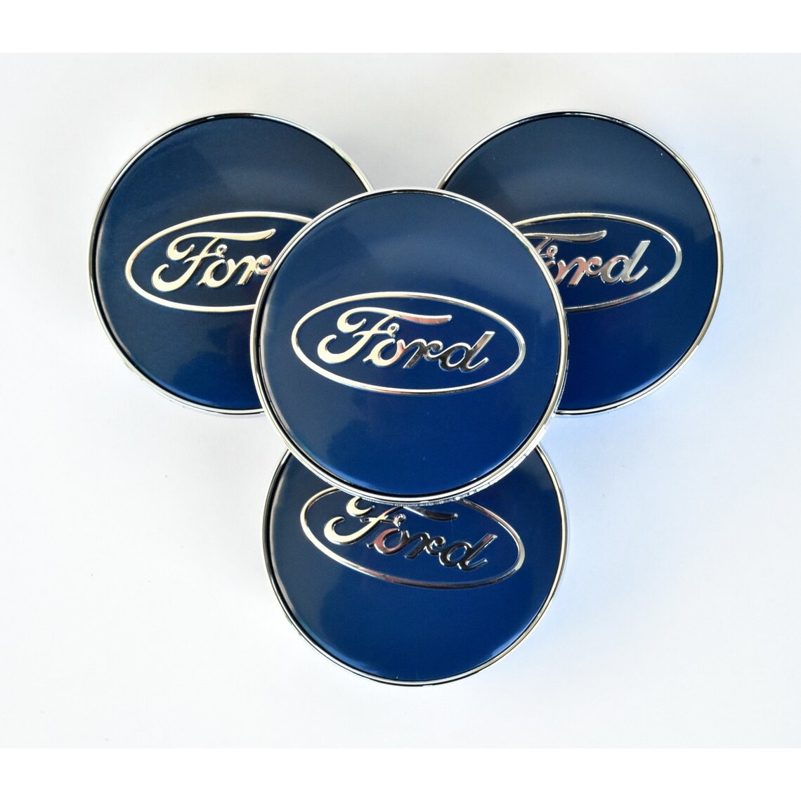 Комплект от 4 емблеми за колела за алуминиеви джанти Ford 60 мм, сини ...