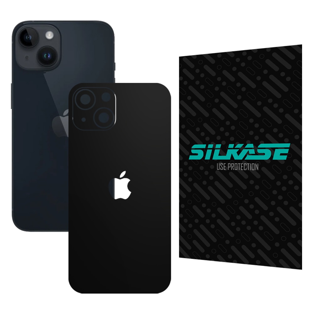 Folie skin SILKASE pentru Apple iPhone 15, negru mat, protectie spate ...