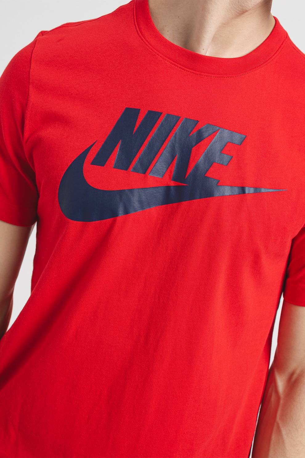 Nike, Tricou cu imprimeu logo Icon Futura, Rosu, XL - eMAG.ro