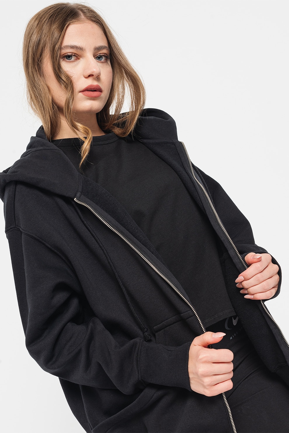 Nike, Hanorac supradimensionat cu fermoar Phoenix - eMAG.ro