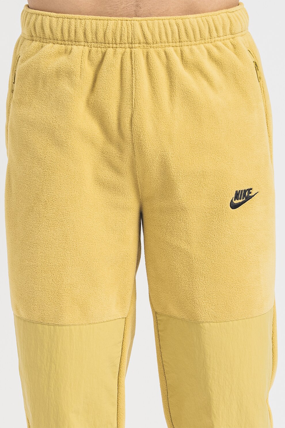 Nike, Pantaloni de trening cu buzunare Club+ Polar, Galben pai, L - eMAG.ro