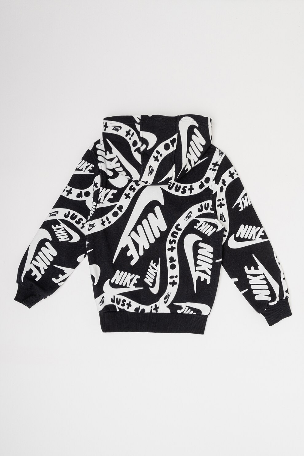 Nike, Hanorac cu imprimeu logo, Alb, Negru, 137-146 CM - eMAG.ro