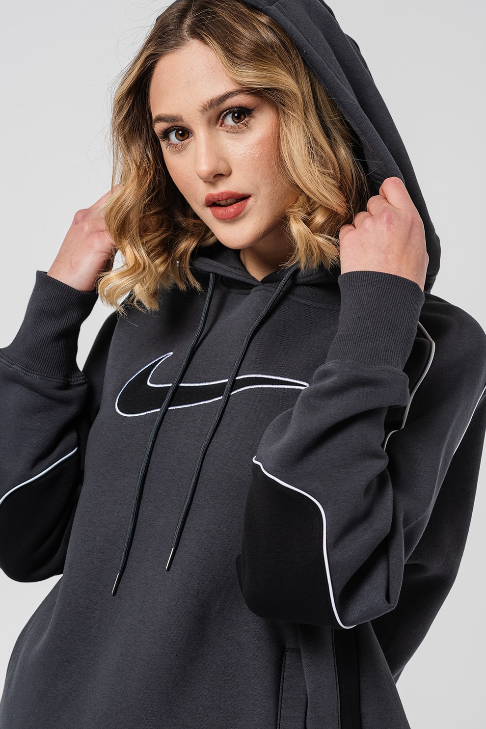 Nike, Худи с лого, Tъмносив, M - eMAG.bg