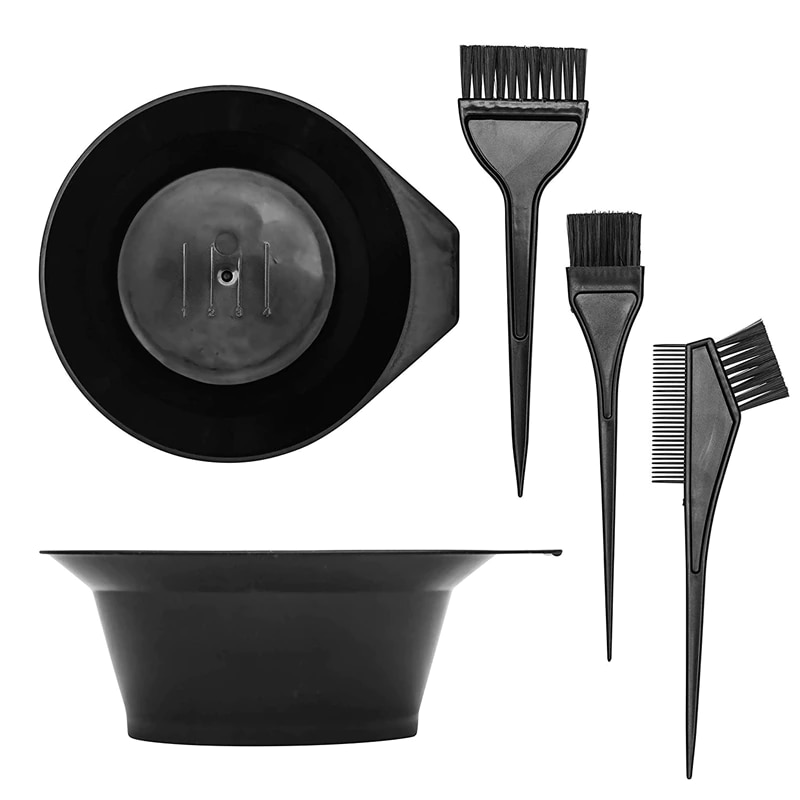 Set bol si 3 perii pentru vopsit parul, Ali, Plastic, Negru - eMAG.ro