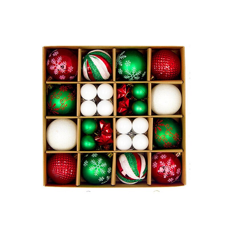 Комплект 44 Коледни топки, Бароко, Пластмаса, 3-6 см, Многоцветни - eMAG.bg